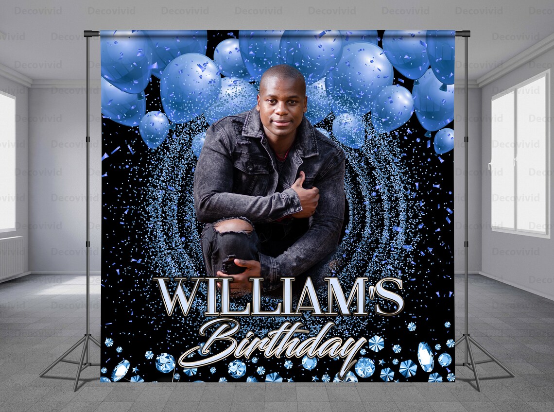 Custom Photo Birthday Backdrop Personalized Banner Step and - Etsy