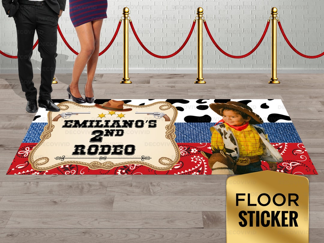 Rodeo Cowboy Floor Decal Sticker, Western Birthday Floor Adhesive ...
