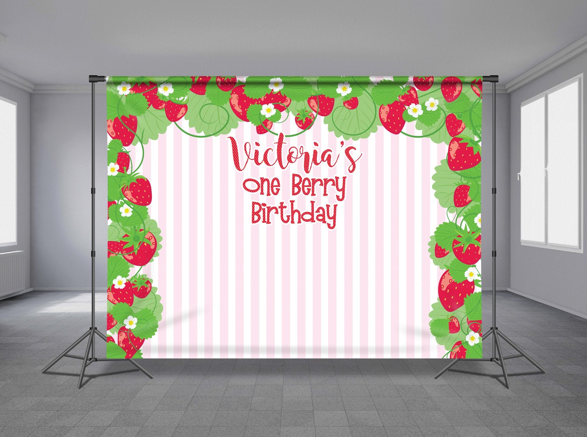 Strawberry Birthday Backdrop Fruits Theme Baby Shower - Etsy