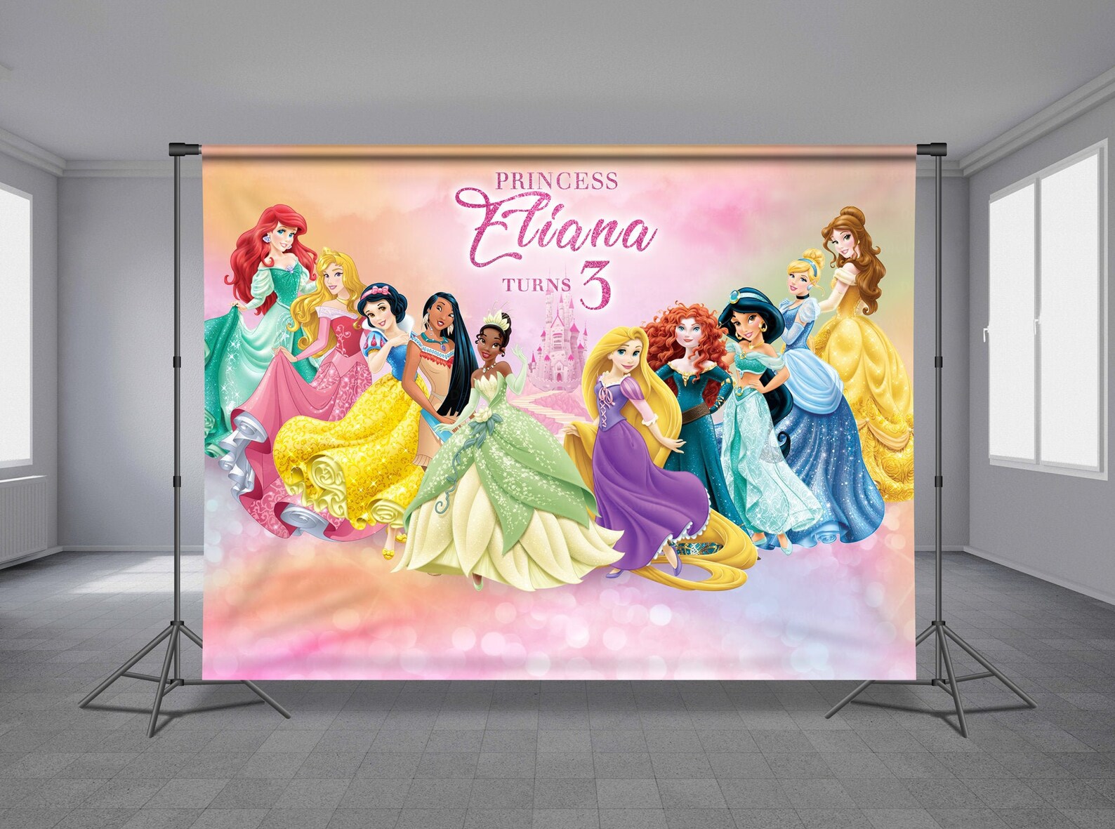 Princess Birthday Backdrop Personalizable Party Banner - Etsy Canada