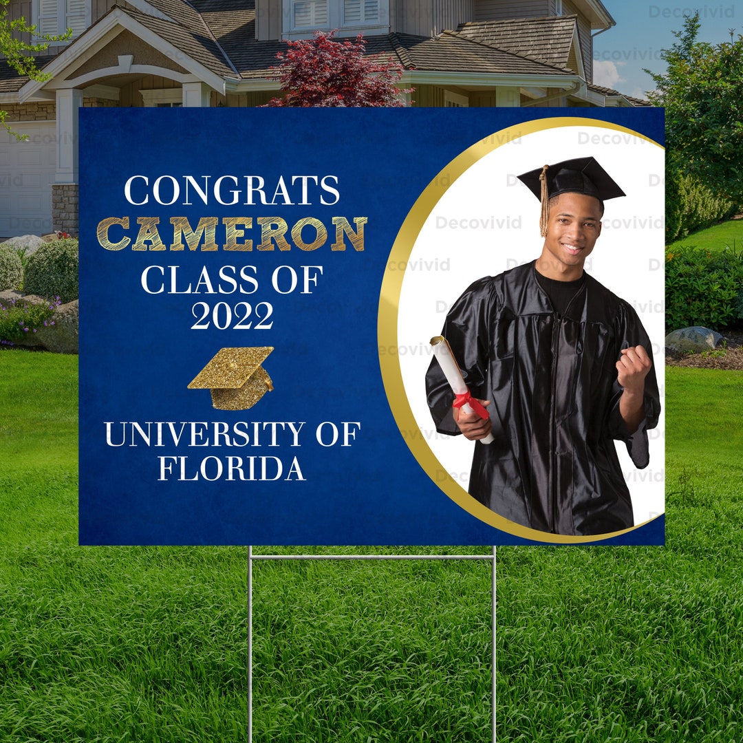 Graduation Photo Yard Sign, Class of 2022, Grad Party, Outdoor Sign ...