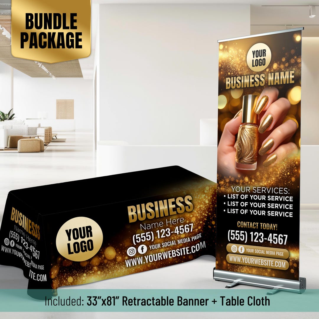 Pop up Bundle Table Cloth, Business Sign, Custom Retractable Banner ...