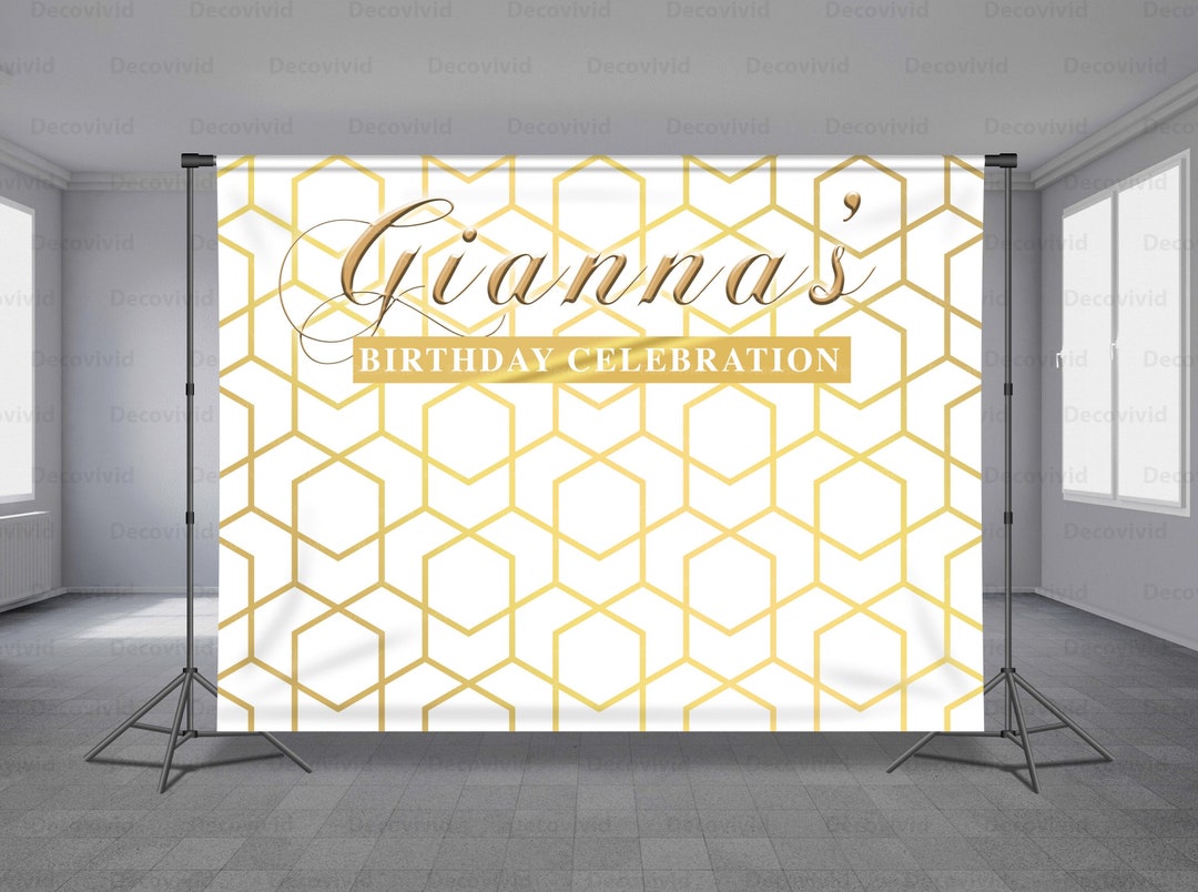Custom Step and Repeat, Backdrop, Personalized Banner, Modern Gold ...