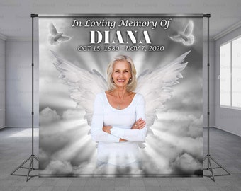 Backdrop-custom-memorial Backdrop-funeral Backdrop-in Loving - Etsy