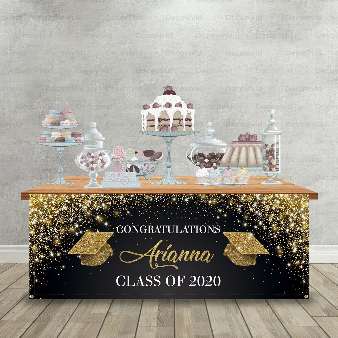 Graduation Table Front Banner, Step and Repeat, Custom Photo, Grad ...