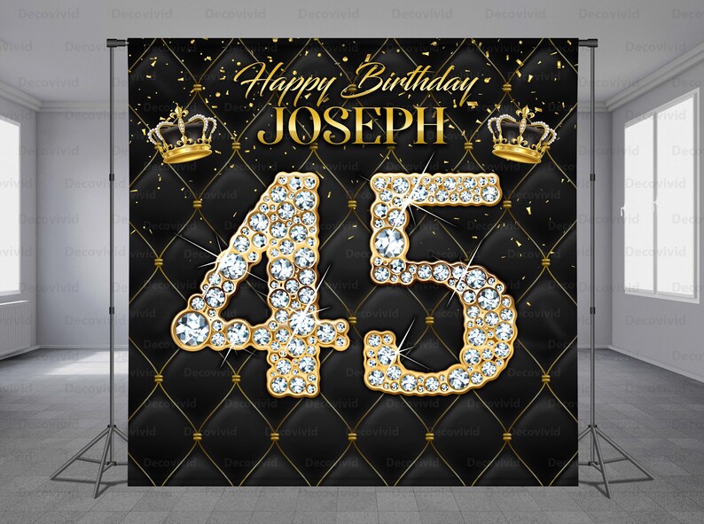 Large Diamond Age Birthday Backdrop, Diamond Number, King Backdrop, Big ...