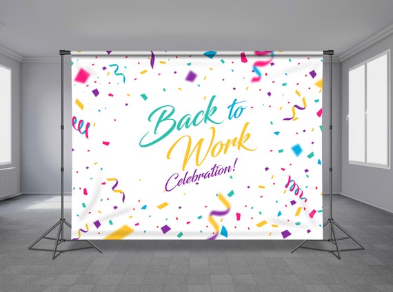 Back to Work Celebration Backdrop Colorful Confetti Back to - Etsy