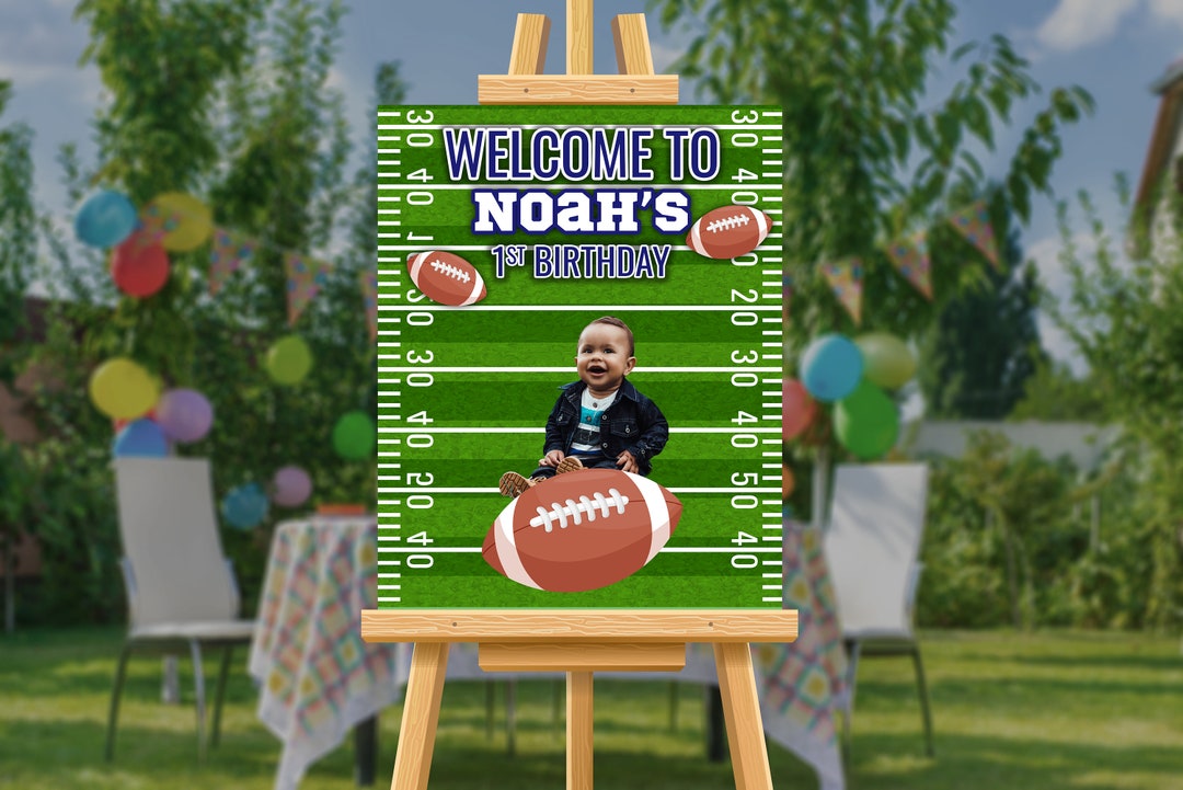 Football Birthday Welcome Sign, Football Welcome Sign, Personalized ...