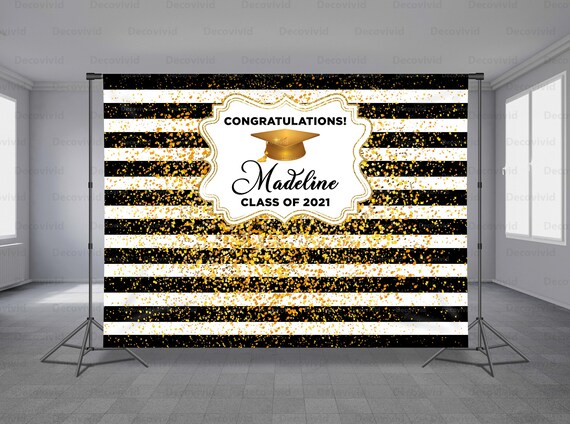 Graduation Backdrop Add Your Photo Custom Design Step and - Etsy