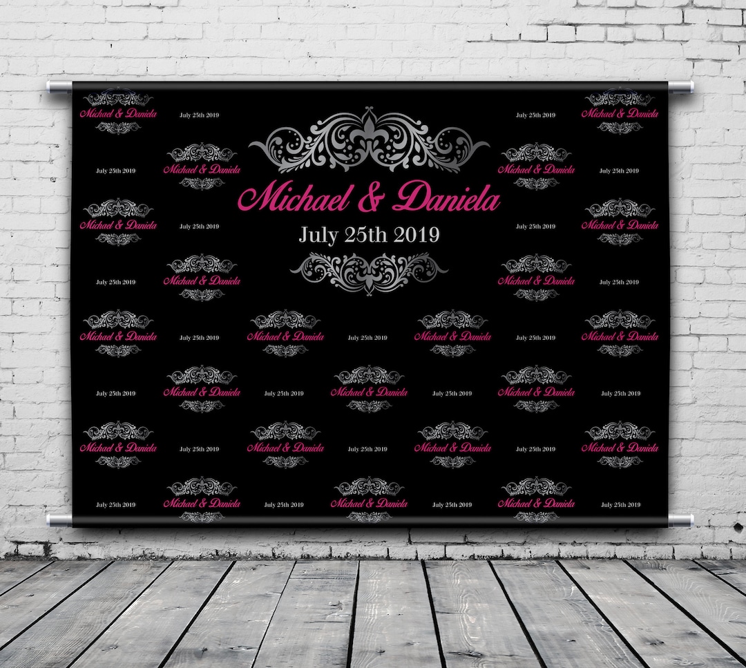 Black Background Step and Repeat, Custom Backdrop Banner, Personalized ...
