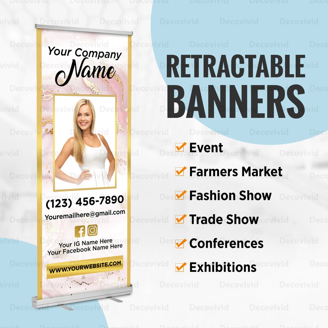 Retractable Banner and Stand, Pop up Shop Banner, Business Retractable ...