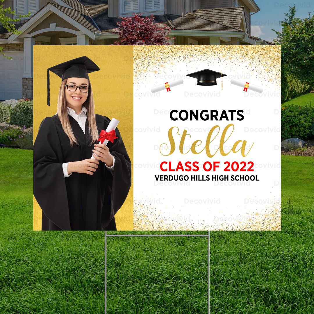 Graduation Photo Yard Sign, Class of 2022, Grad Party, Graduation ...