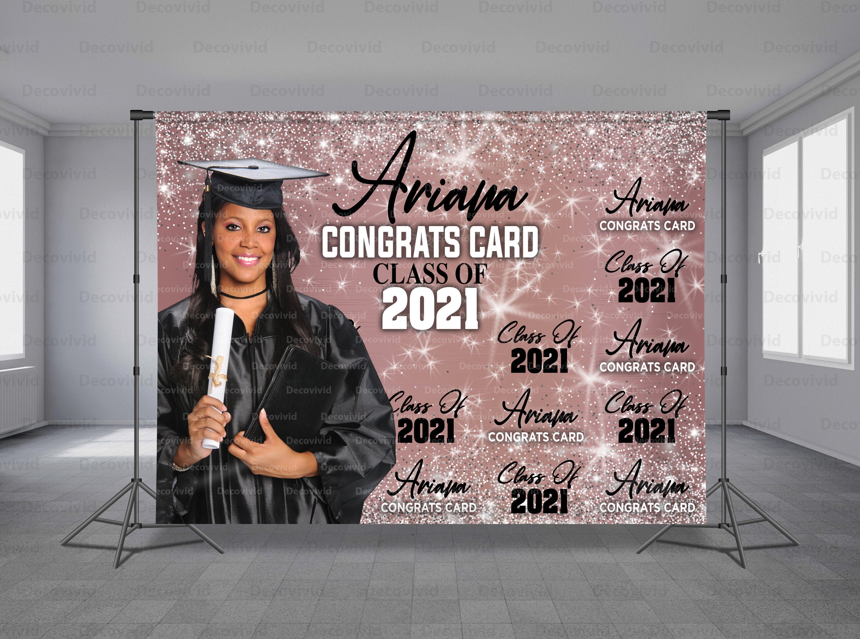 Graduation Backdrop Rose Gold Metal Background Prom Add | Etsy
