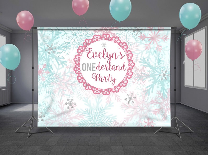 Winter Wonderland Birthday Backdrop Onederland Kids Party - Etsy