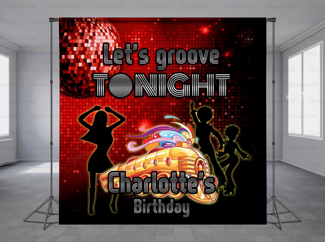 70's Dancer Boogie, Birthday Backdrop, Gold Train Theme, Retro, Dance ...
