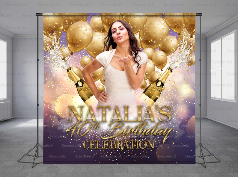 Gold Champagne Photo Backdrop Birthday Backdrop Gold - Etsy