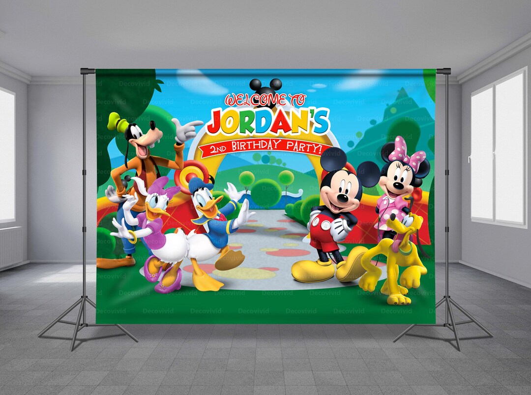 Mouse and Friends, Birthday Backdrop, Kids Cartoon, Animation ...