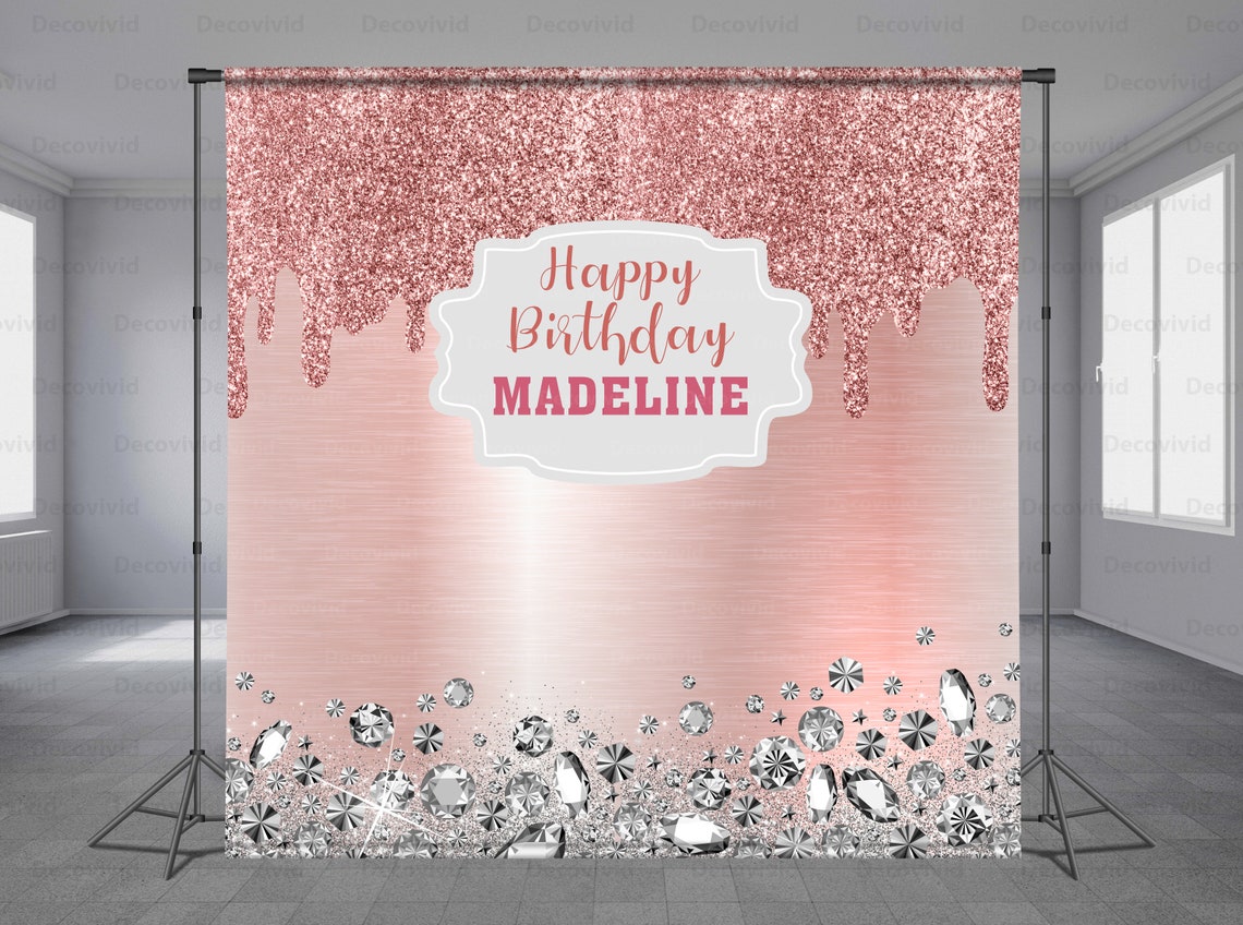 Diamond Birthday Backdrop All Ages Birthday Step and Repeat - Etsy