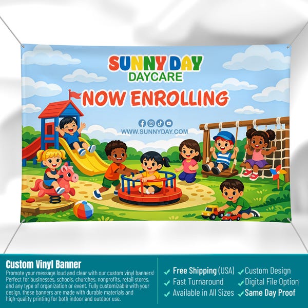 Now Enrolling Banner - Etsy