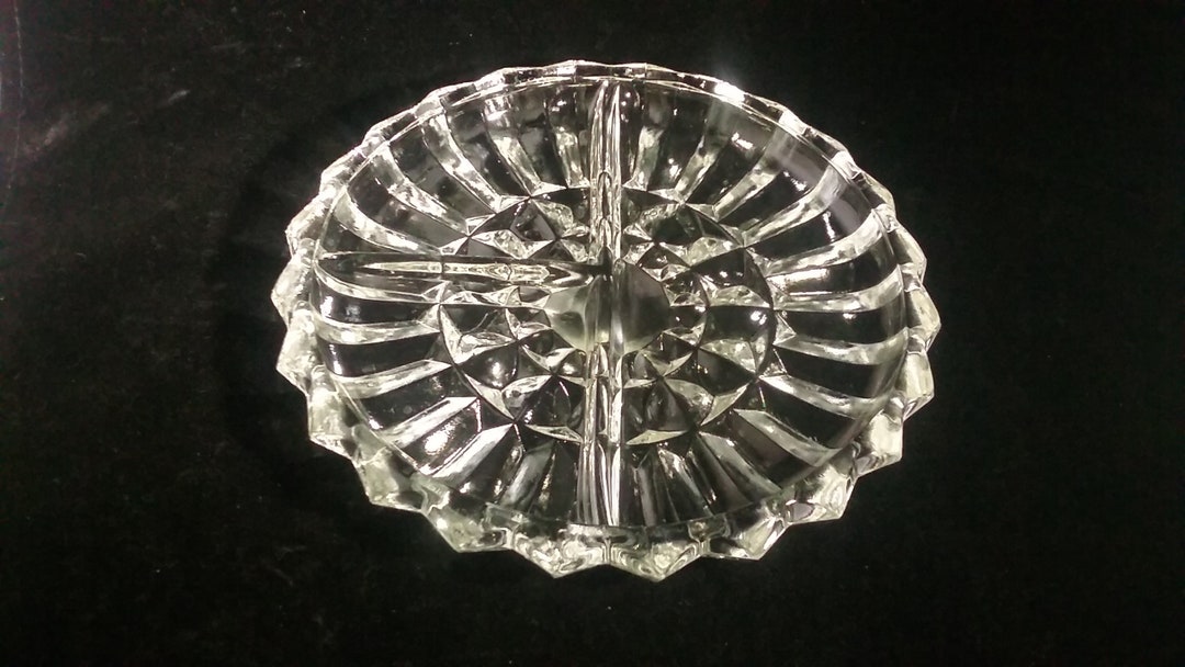 Vintage Indiana Glass #1007 Pattern.crystal Happenings Line Ribbed ...