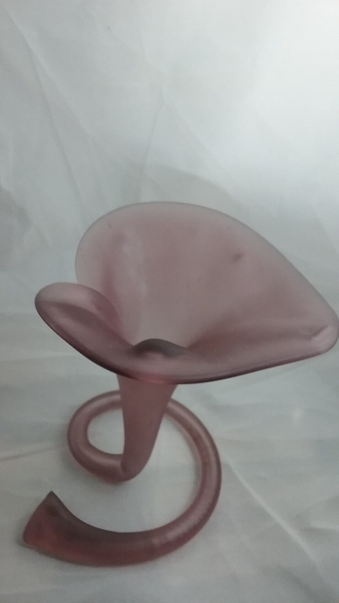 Vintage Mauve Satin Glass Jack in the Pulpit Vase,delicate and Lovely ...