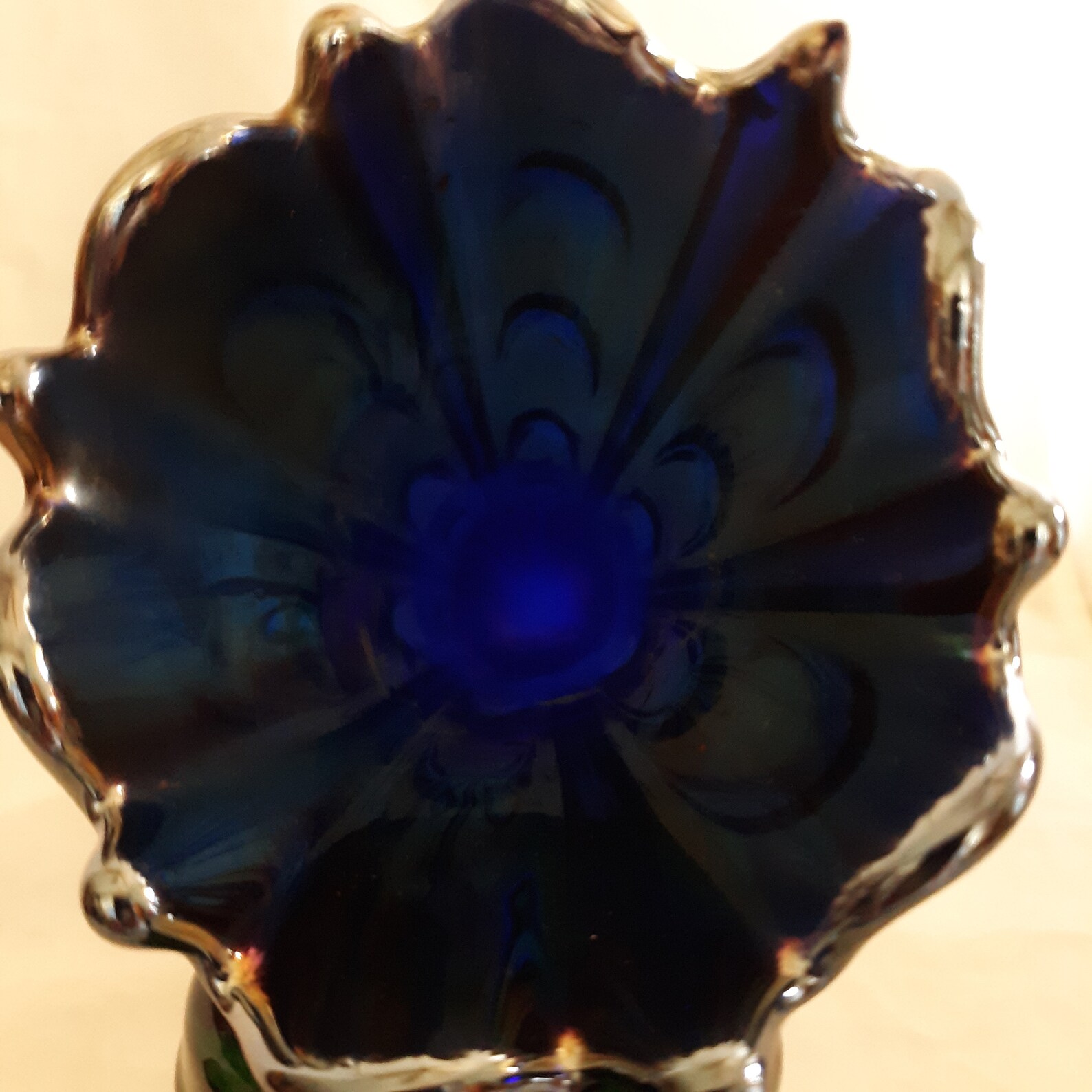 Eapg Dugan Glass Company Pulled Loop Carnival Glass in Cobalt Blue ...