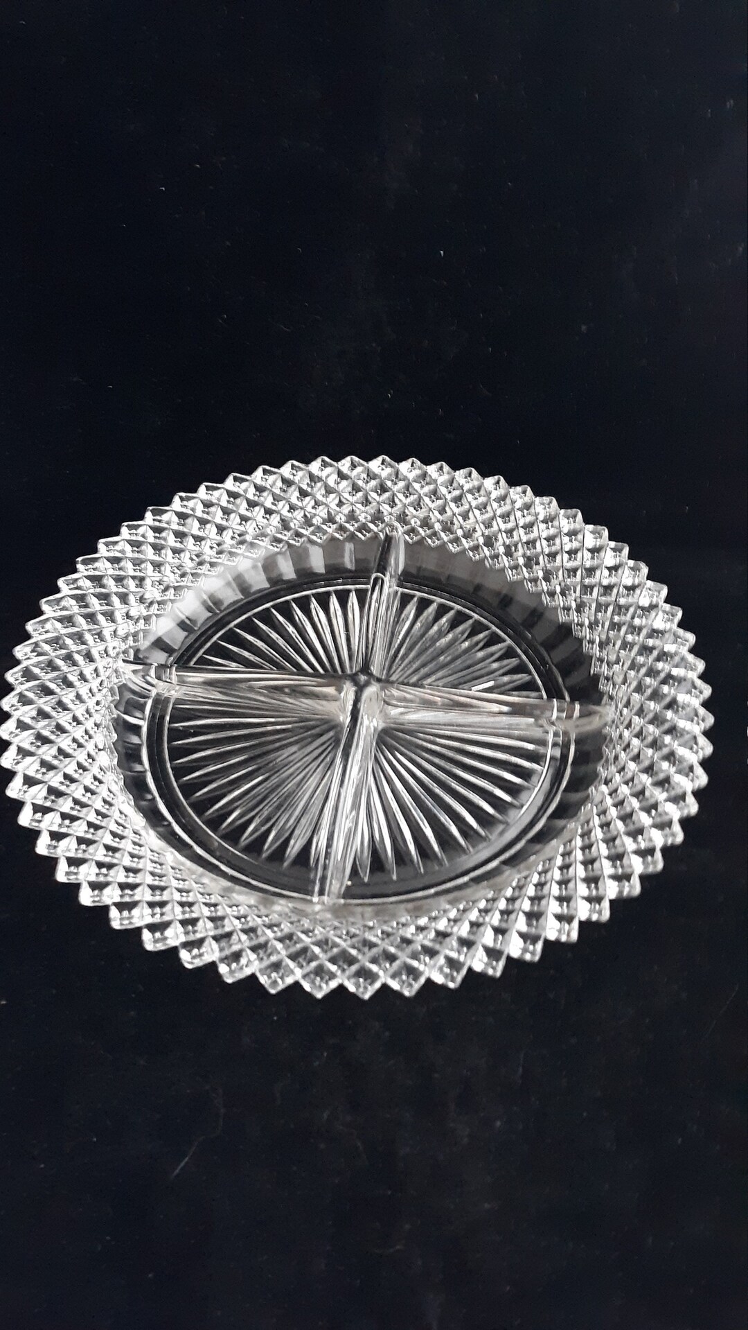 Vintage Westmoreland English Hobnail Pattern Glass Four Part Server ...