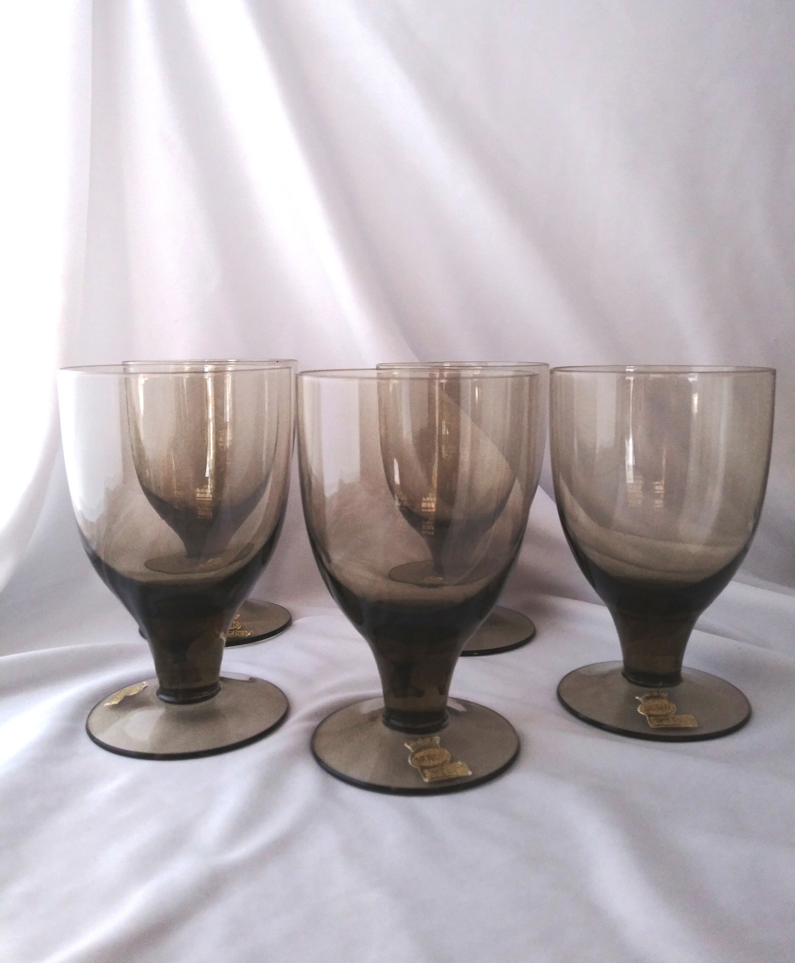 Mid Century Skurf Glass Sweden Cordials in Topaz. Made in 1960's Set of ...