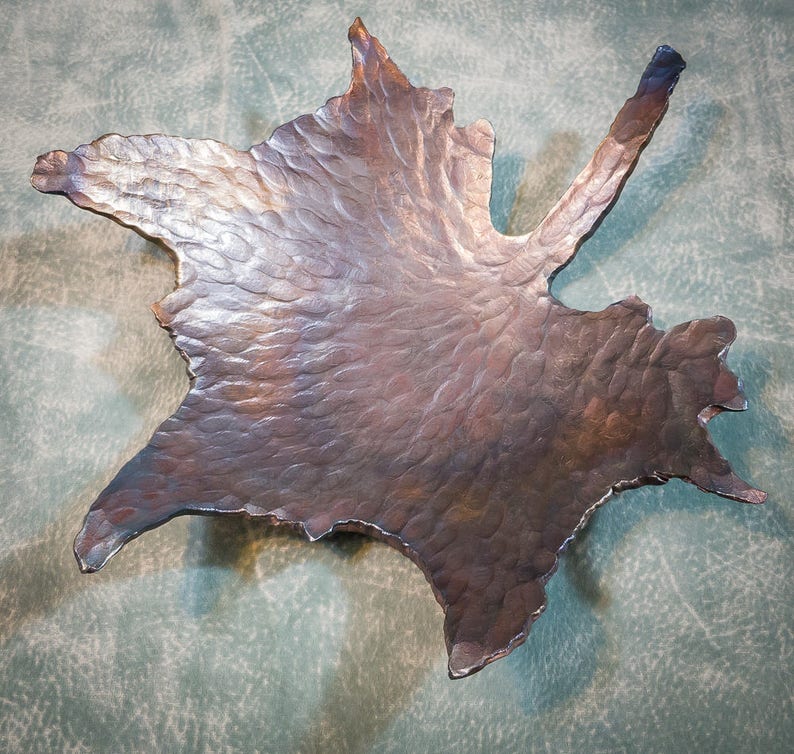 Hand Forged Leaf Shaped Bowl - Etsy