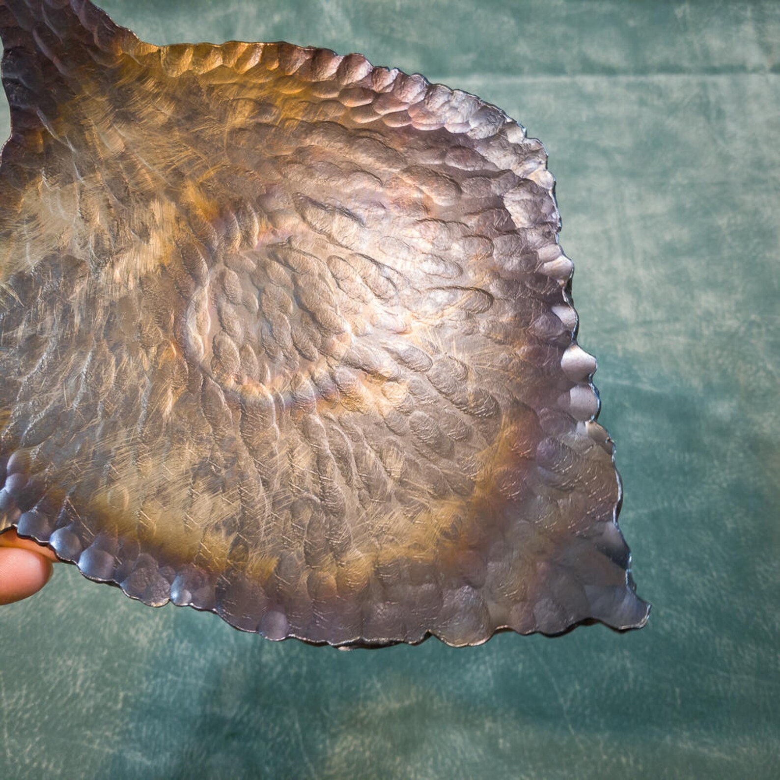 Forged Leaf Shape Steel Bowl - Etsy
