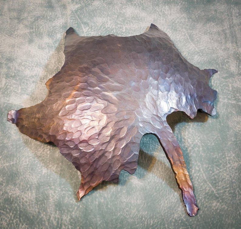 Hand Forged Leaf Shaped Bowl - Etsy