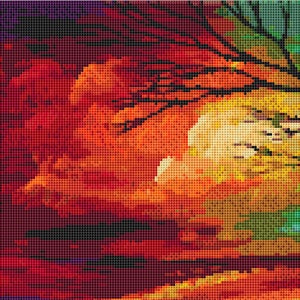 Fantastic Sunset, Cross Stitch Pattern, Modern Cross Stitch Design ...