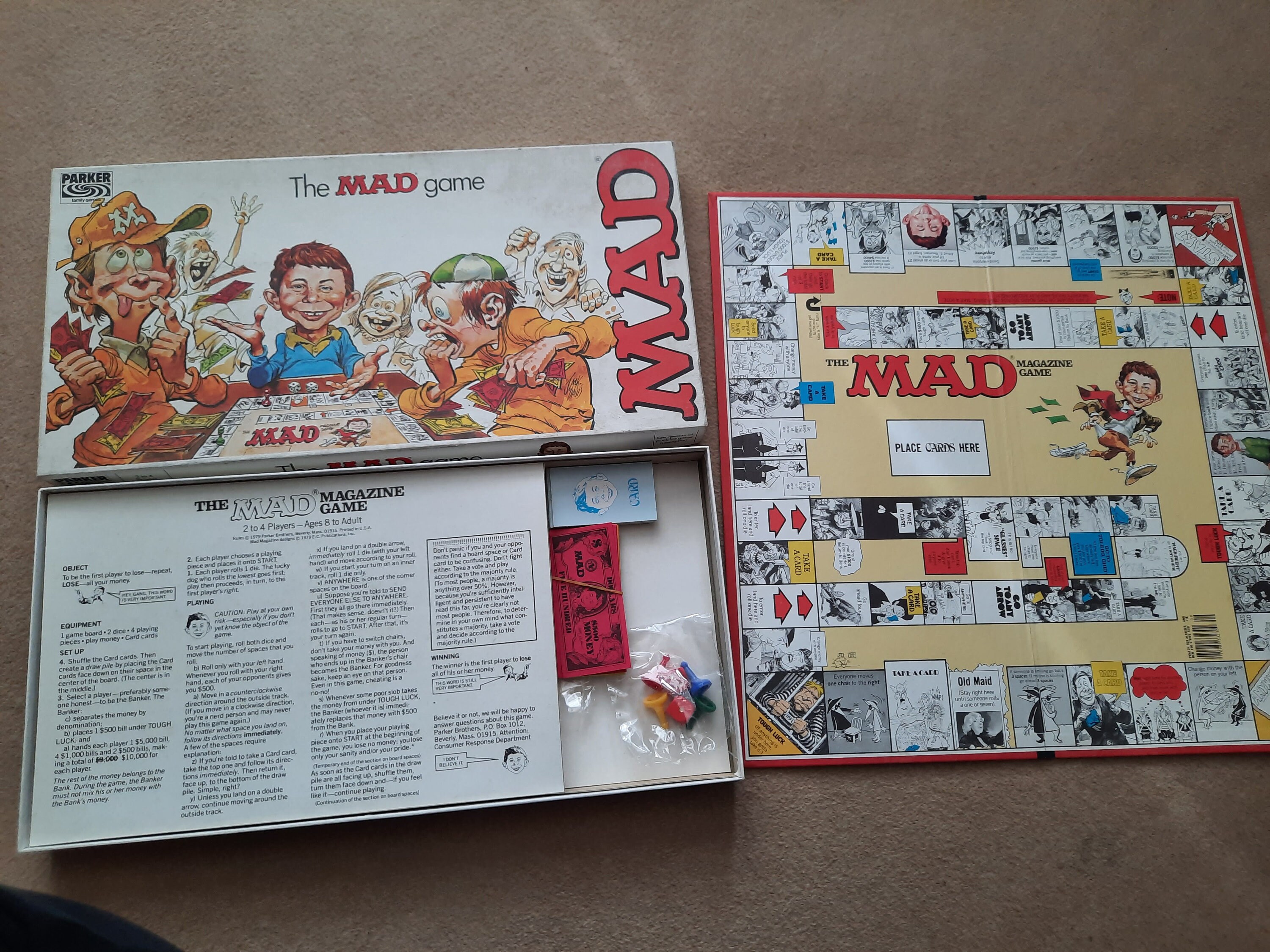 Vintage the MAD Magazine Board Game Parker Brothers Family Fun Complete ...
