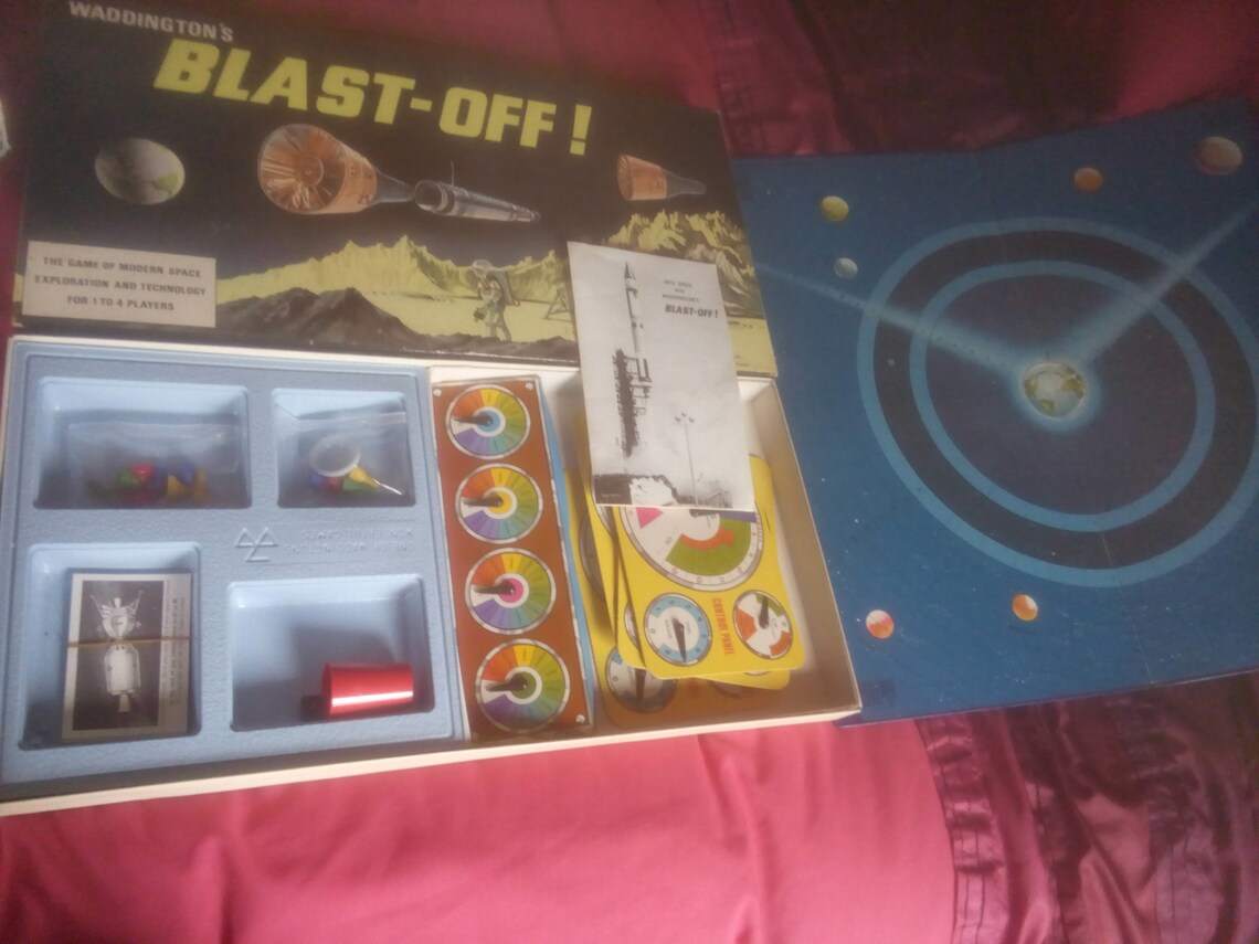Vintage Blast off Complete Space Race Board Game Waddingtons 1969 Retro ...