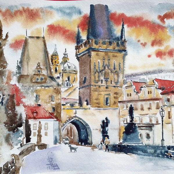 Watercolor of Prague - Etsy