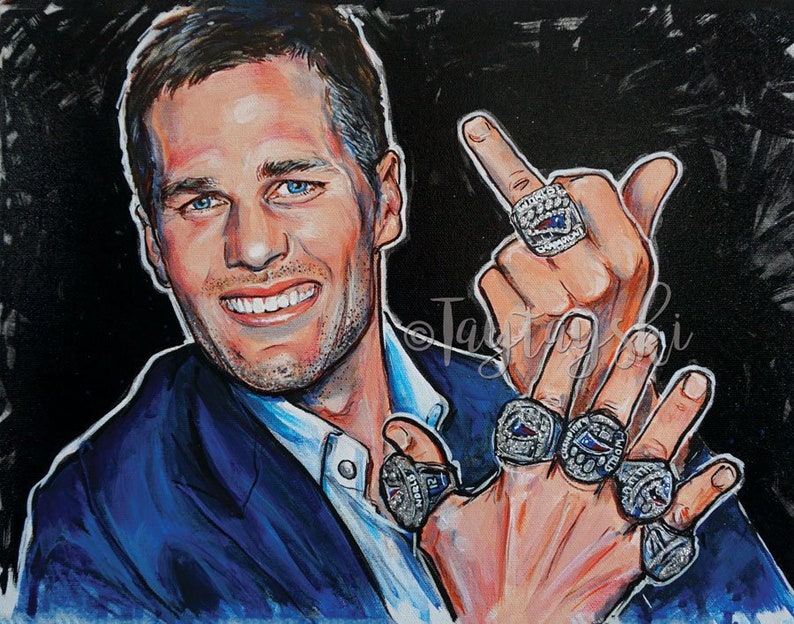Tom Brady's 6th Superbowl Win + 7TH RING STICKER | Art Print, Wall ...