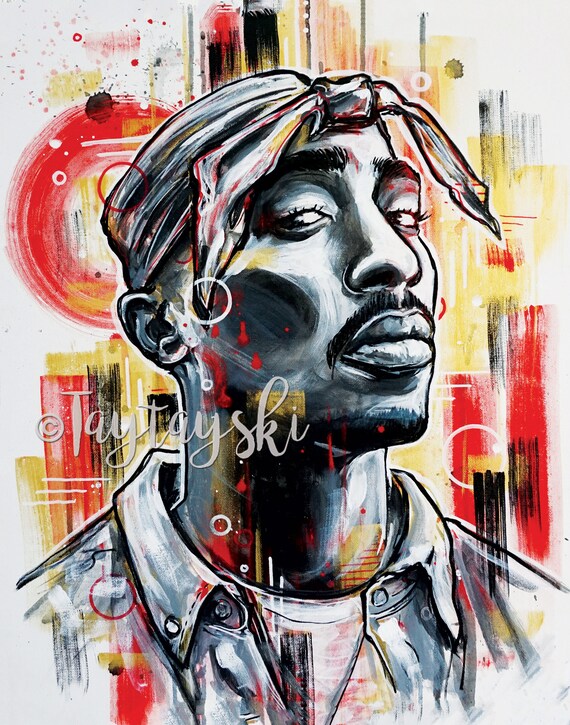 Tupac Print Art Print Wall Decor Painting Hip Hop | Etsy