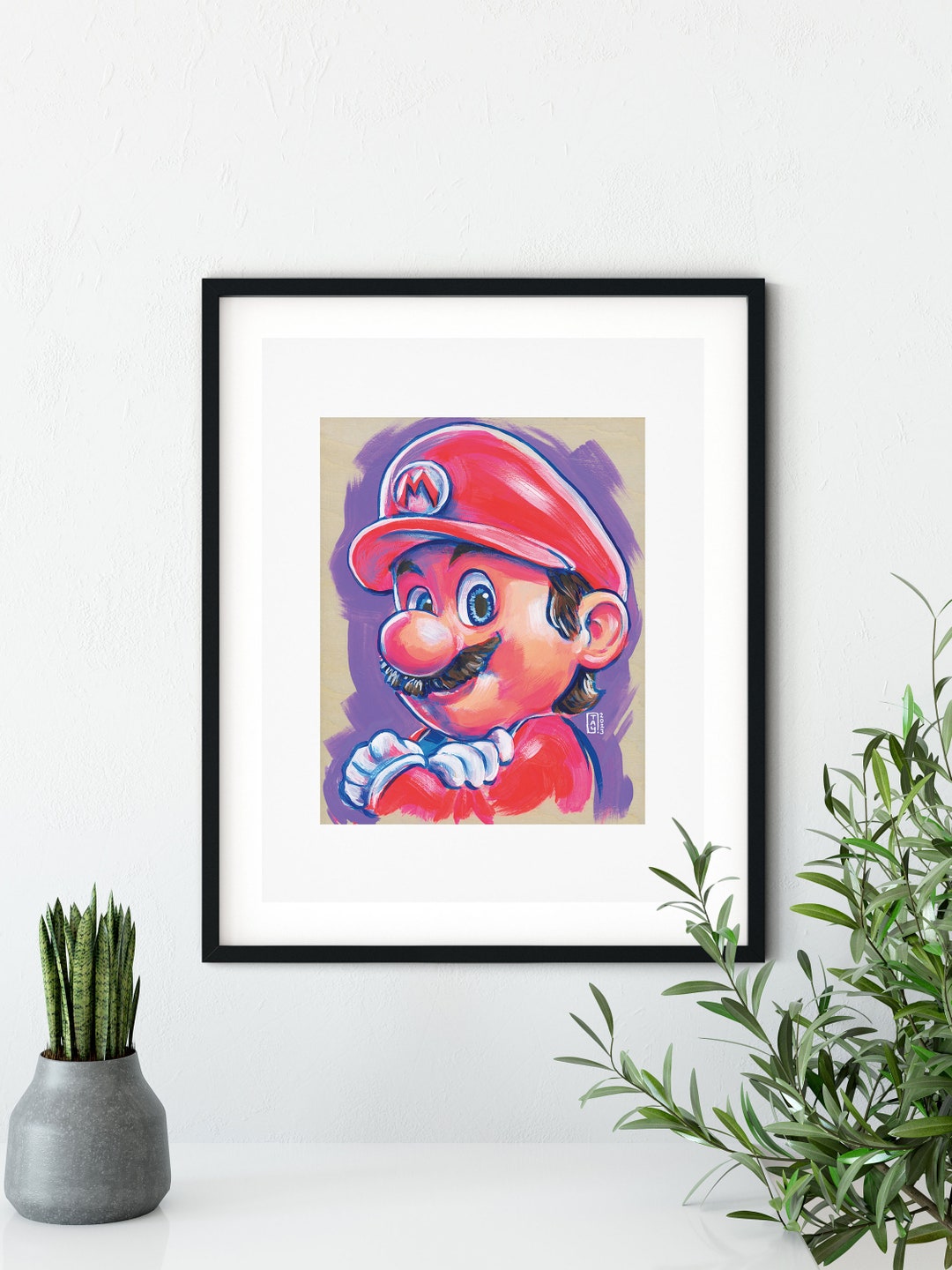 Mario - Fan Art, Wall Decor, Painting, Supermario, Nintendo - Etsy