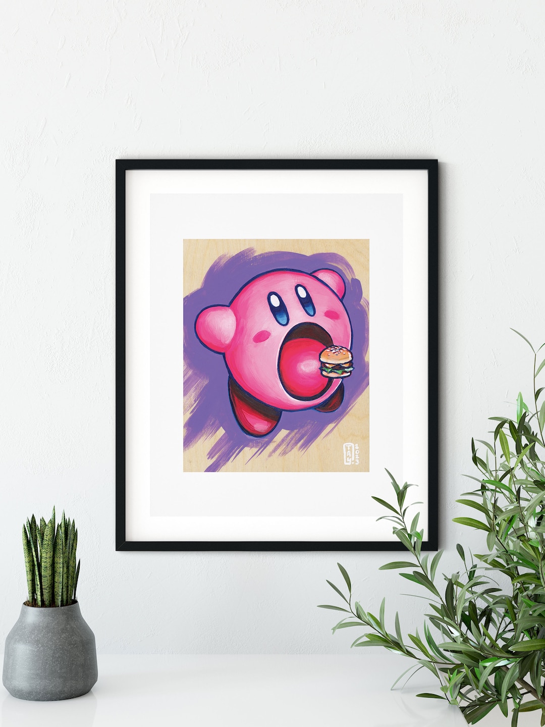Kirby - Fan Art, Wall Decor, Painting, Nintendo, Cute - Etsy