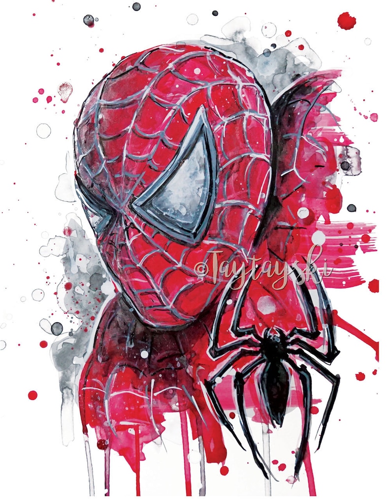 Spidey Art Print Wall Decor Painting Fan Art Comic Expo | Etsy Canada