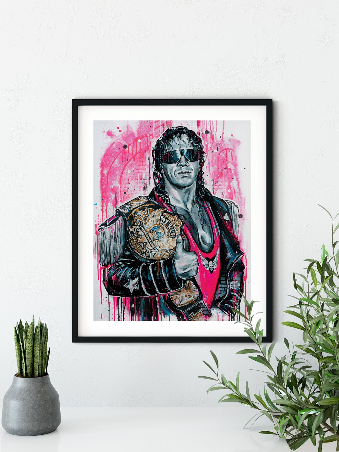 Bret Hart Print | Art Print, Wall Decor, Wrestler, Painting, Fan Art - Etsy