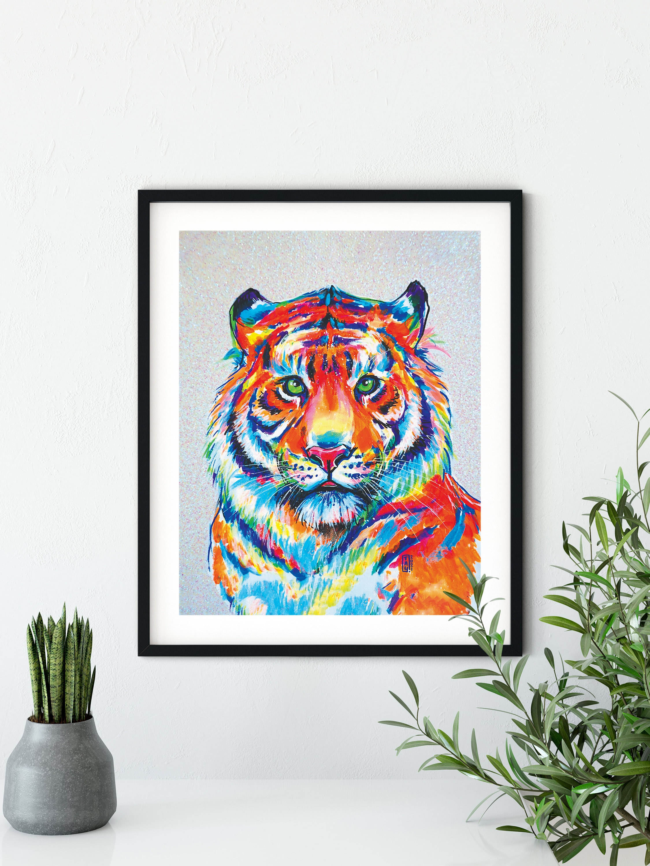 Cool Colored Tiger Drawings