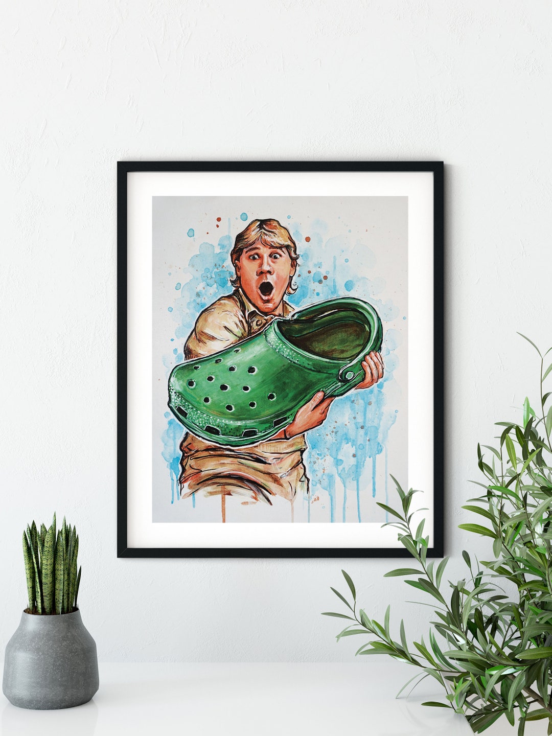 Steve Irwin With a CROC! | Art Print, Wall Decor, Painting, Fan Art ...