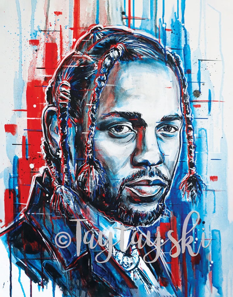 Kendrick Portrait Art Print Wall Decor Painting Fan Art - Etsy