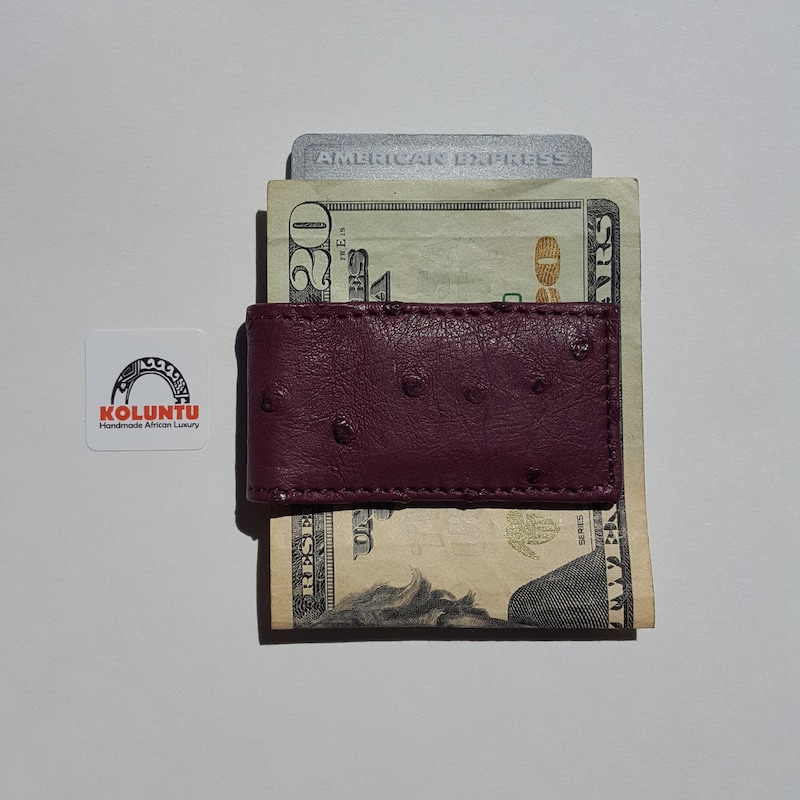 Red Ostrich Card Holder - Etsy