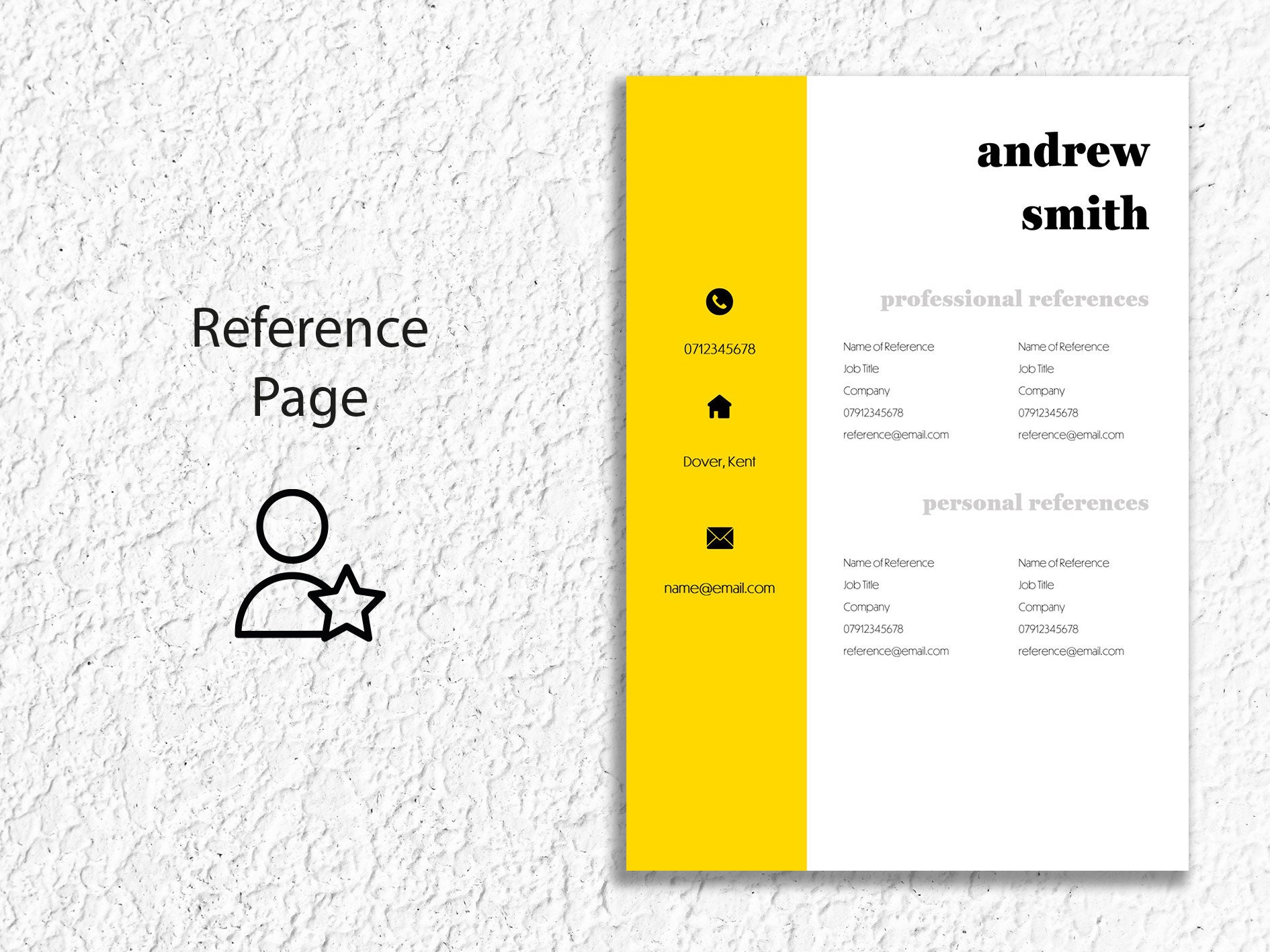 Modern and Professional CV / Resume Cover Letter Reference - Etsy
