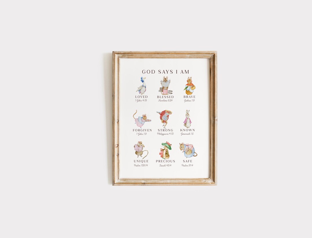 God Says I Am Wall Art (digital Download), Beatrix Potter Inspired ...