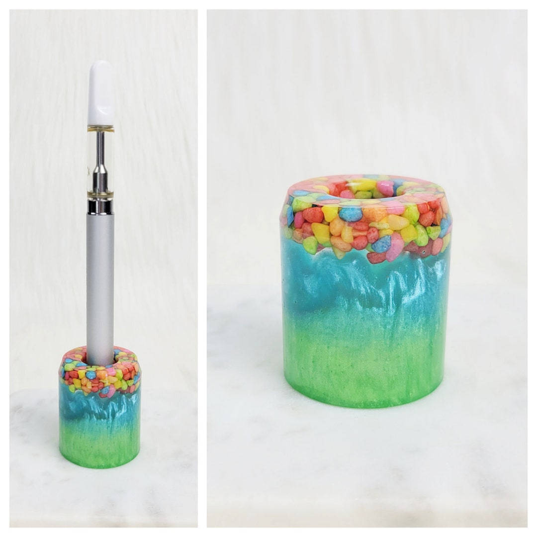 Vape Pen Stand Vape Pen Holder Handmade Fruity Pebbles Vibes Teal Blue ...