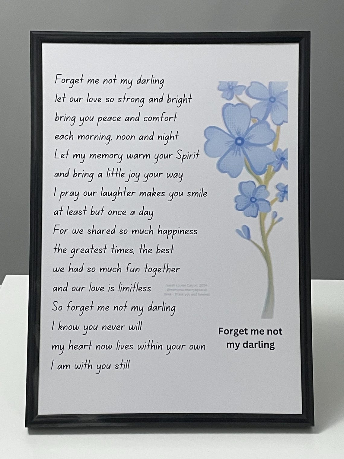 Forget Me Not My Darling - Memorial Poem - Etsy