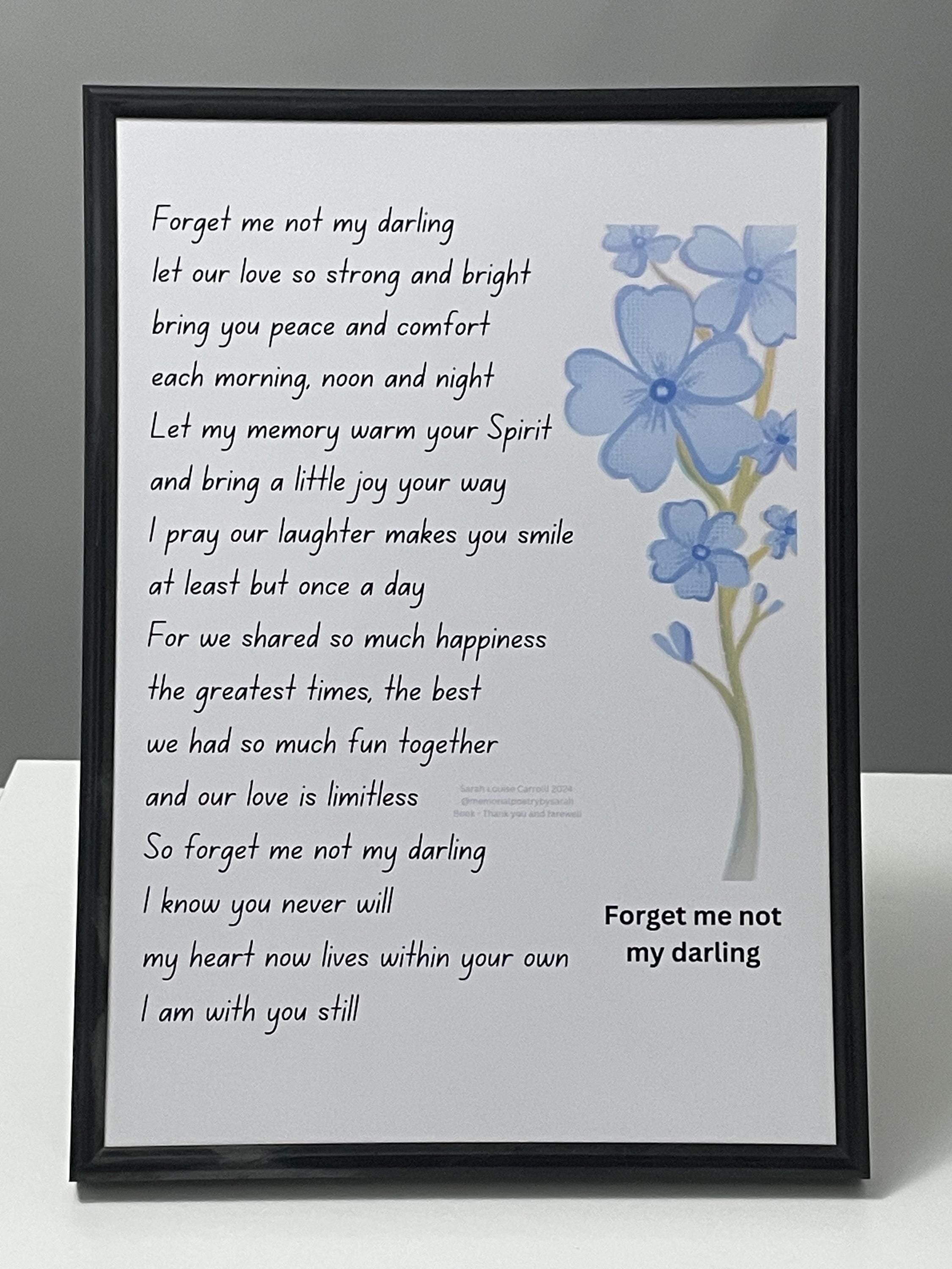 Forget Me Not My Darling - Memorial Poem - Etsy